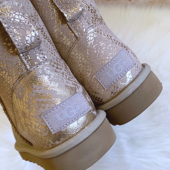 UGG | Shoes | Ugg Gold Classic Mini Metallic Snake Boots | Poshmark